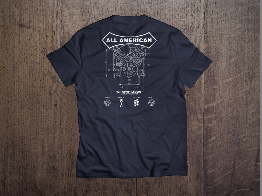 All American T Shirts S-4X - All American Compressors